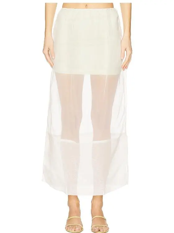 SWF Pencil Sheer Maxi Skirt & Satin Mini - Pistachio