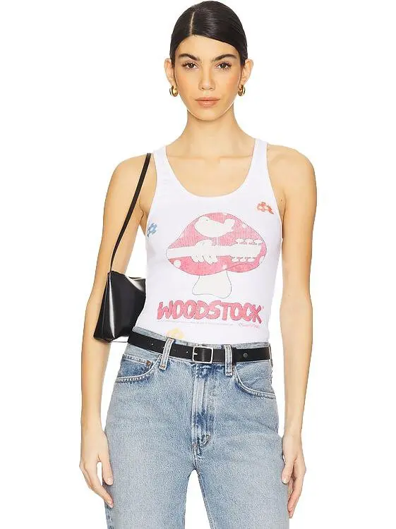 Lauren Moshi Esmerelda Woodstock Shrooms Tank Top - White