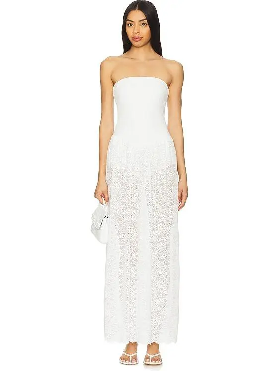 Show Me Your Mumu X Diana Drop Waist Dress - White Lovely Lace