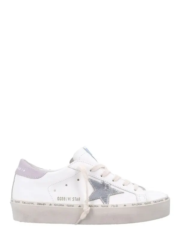 GOLDEN GOOSE Hi Star Sneakers - White/silver/lilac