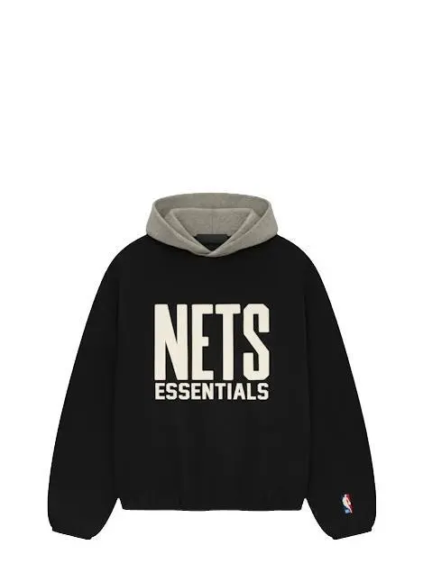 Fear Of God Essentials Nets Hoodie - Black/warm Heather