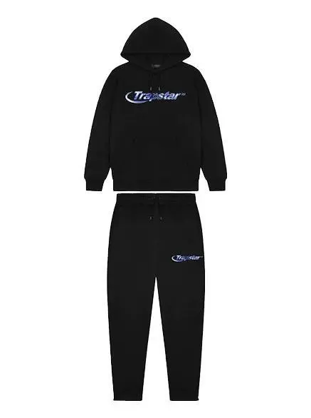 Trapstar Hyperdrive Midnight Chrome Hooded Tracksuit - Black