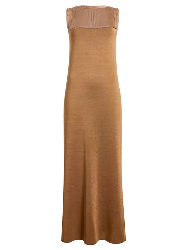 Khaite Ruslan Fringed Knit Maxi Dress - Gold