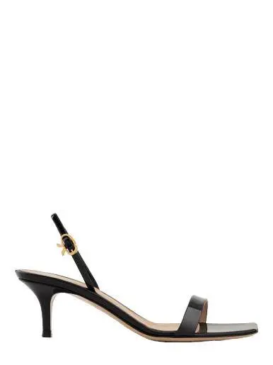 GIANVITO ROSSI Ribbon Kitten Heel Sandals - Black
