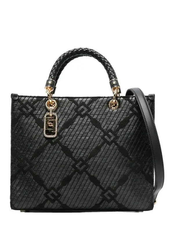 Elisabetta Franchi Patterned Jacquard Tote Bag - Black