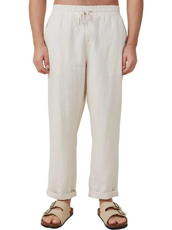 COTTON ON Linen Relaxed Fit Pant - Oatmeal