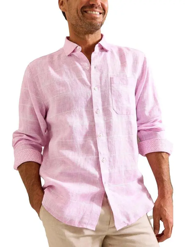 Tommy Bahama Paradiso Plaid Button-up Shirt - Pink Corsage