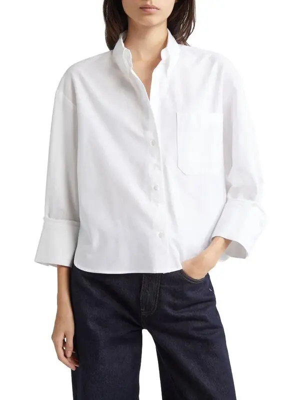TWP J.d. Crop Button-up Shirt - White