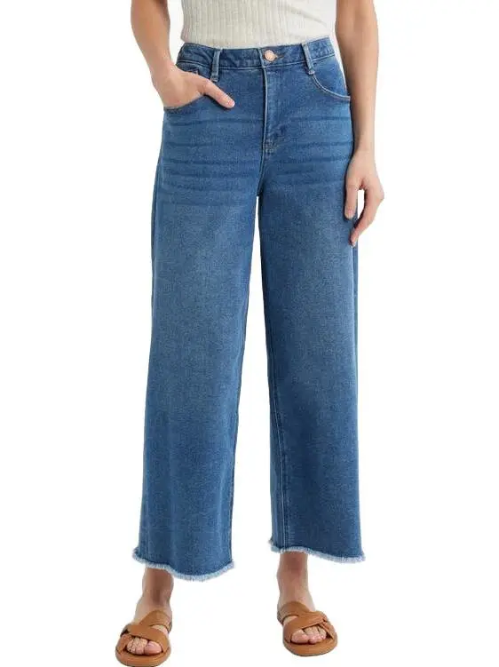 Wit & Wisdom Wyatt 'ab'solution Skyrise Wide Leg Jeans - Mid Blue