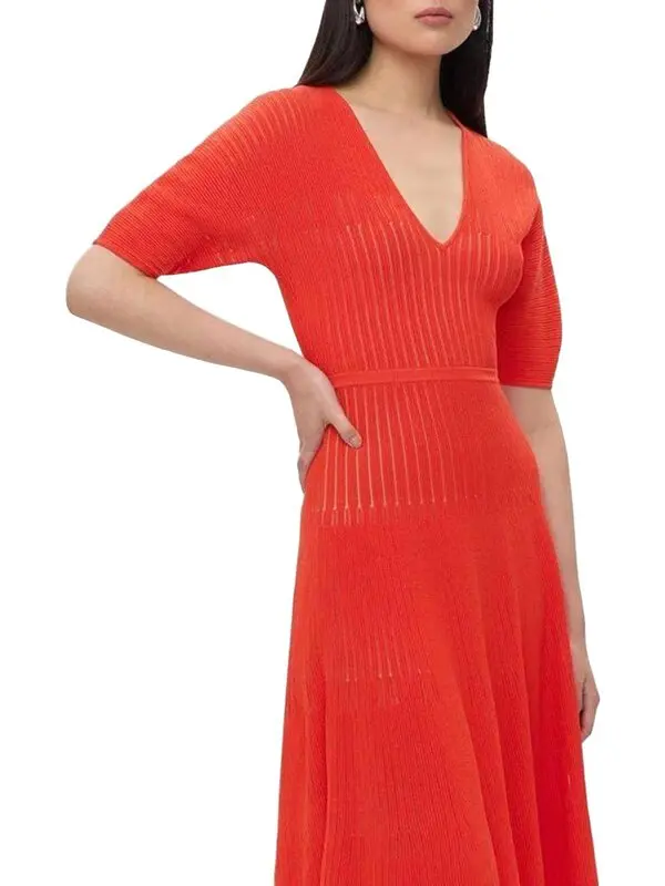 Herve Leger Lyla Dolman-sleeve Rib Midi Dress - Cardinal