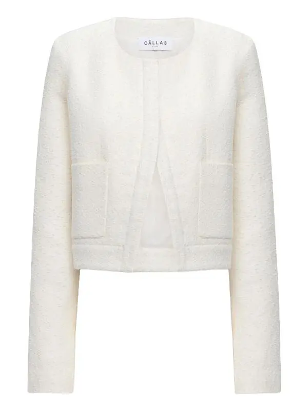 CALLAS MILANO Alba Tweed Cardigan Jacket - White
