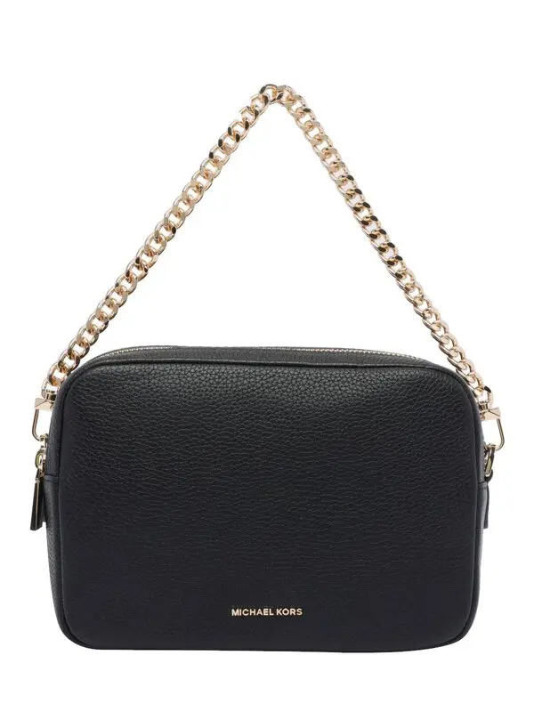 Michael Kors Bryant Pebbled Leather Crossbody Bag With Chain Handle - Black