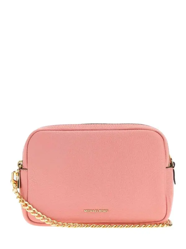 Michael Kors Bryant Pebbled Leather Crossbody Bag With Chain Handle - Pink