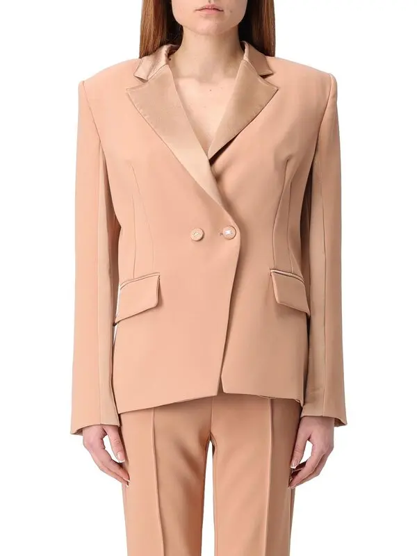 Elisabetta Franchi Double Breasted Jacket - Nude