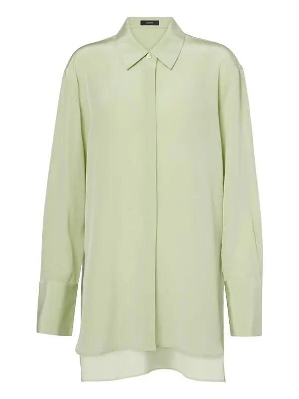 JOSEPH Bold Silk Crêpe Shirt - Green