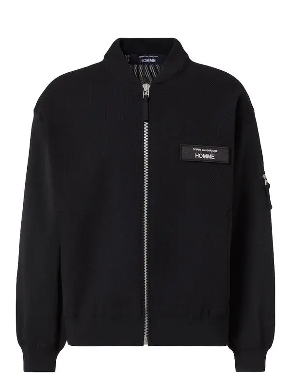 Comme Des Garçons Knitted Jersey Bomber Jacket - Black