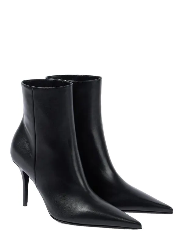 Amina Muaddi Barbara 90 Leather Boots - Black