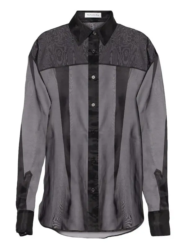 THE FRANKIE SHOP Peri Sheer Silk-blend Shirt - Black