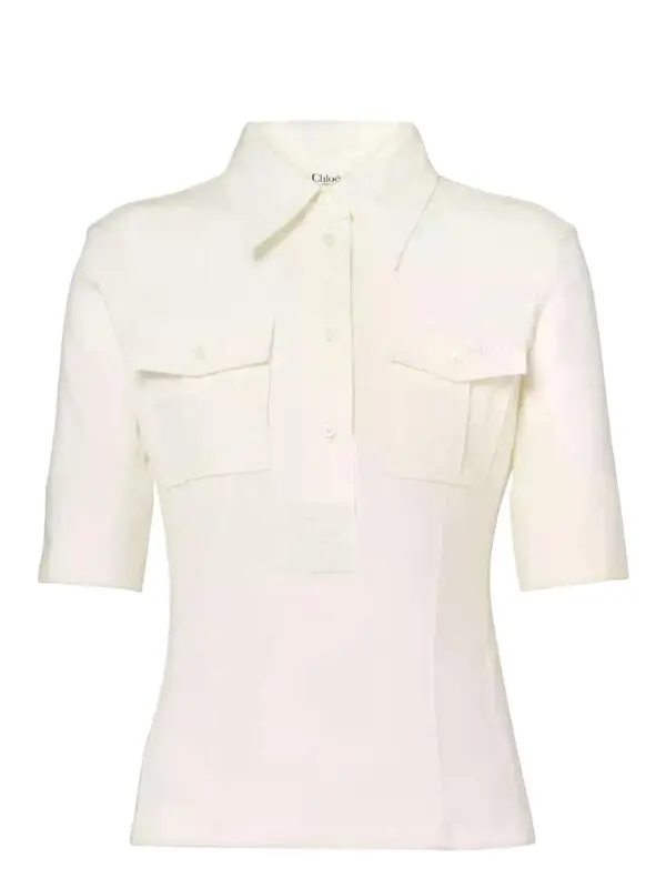Chloé Cotton Polo Shirt - White