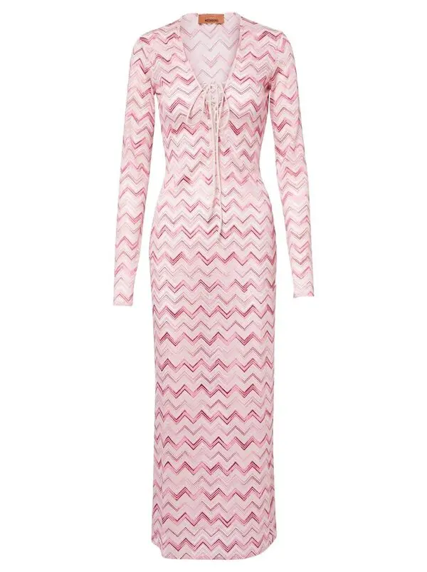 Missoni Lamé Midi Dress - Pink