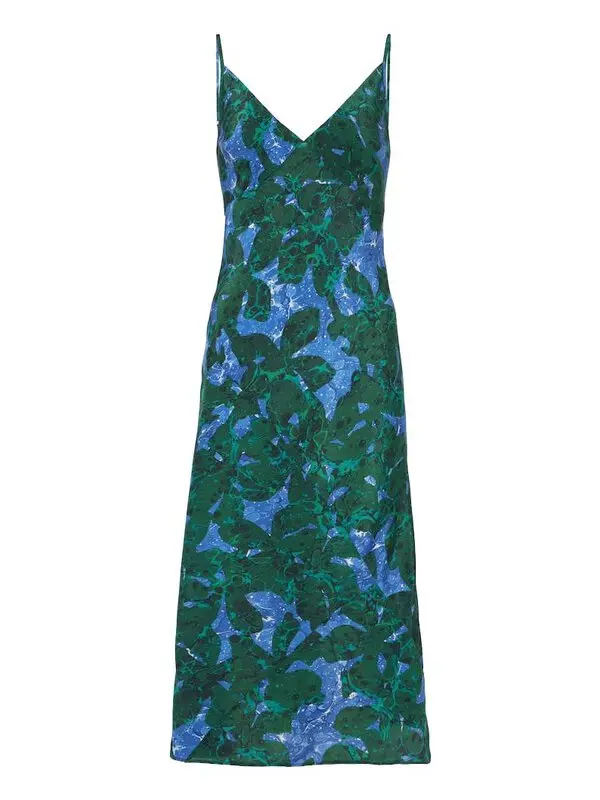 Dries Van Noten Printed Silk Slip Dress - Multicoloured
