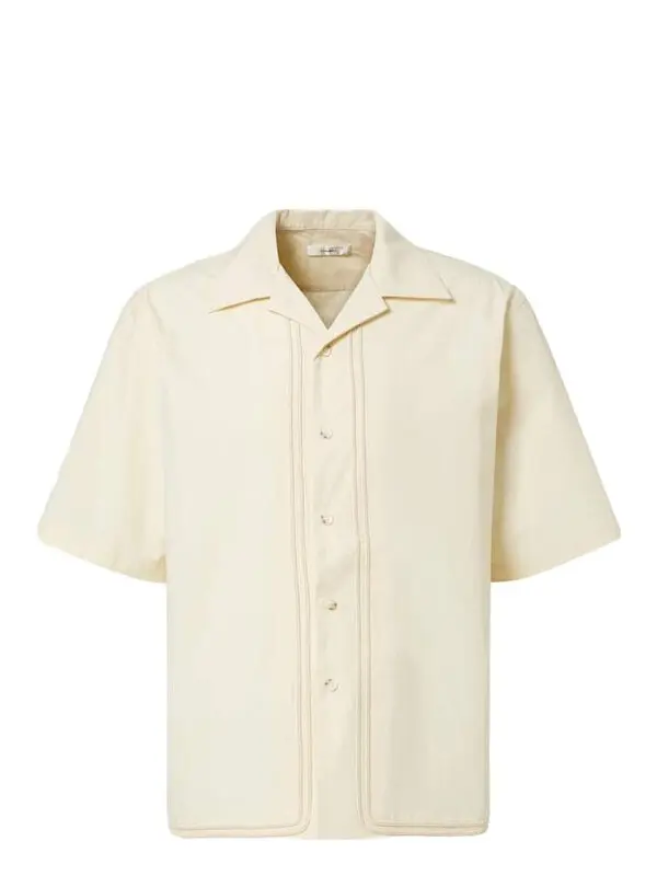 Commas Cotton Bowling Shirt - White