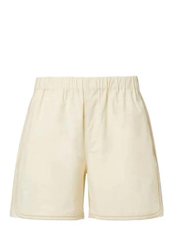 Commas Cotton Shorts - White