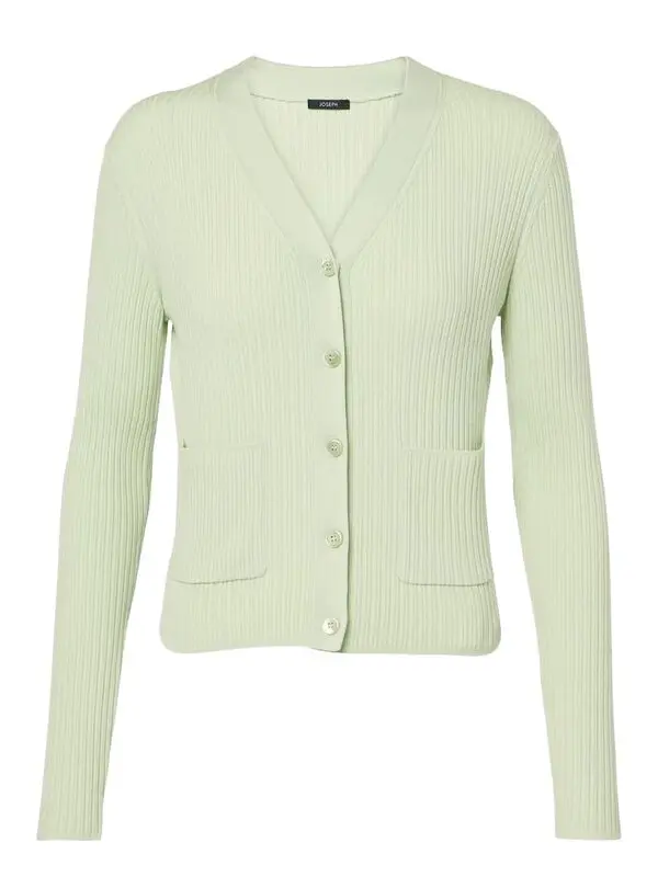 JOSEPH Ribbed-knit Wool Cardigan - Green