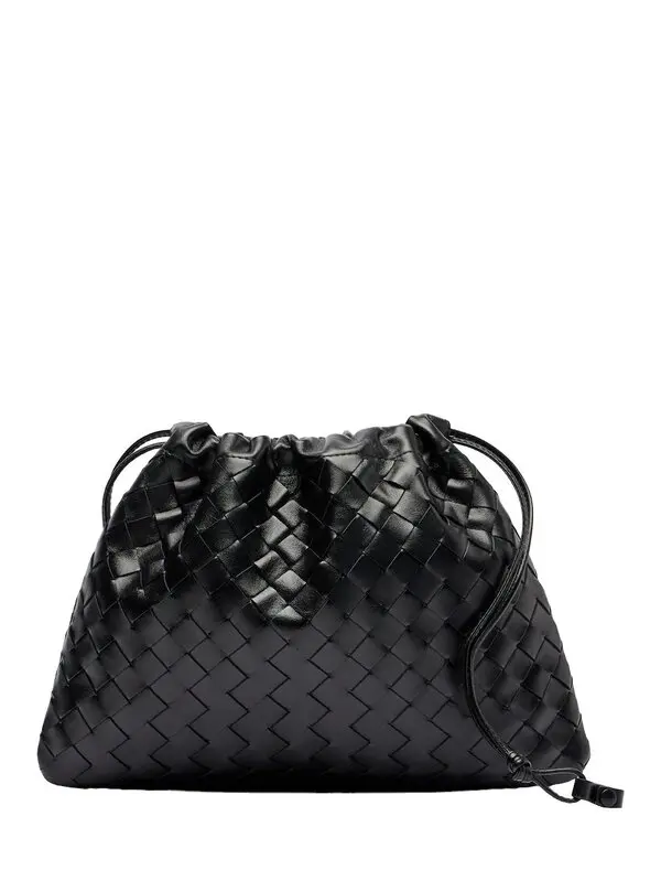 Bottega Veneta Intrecciato Leather Clutch - Black