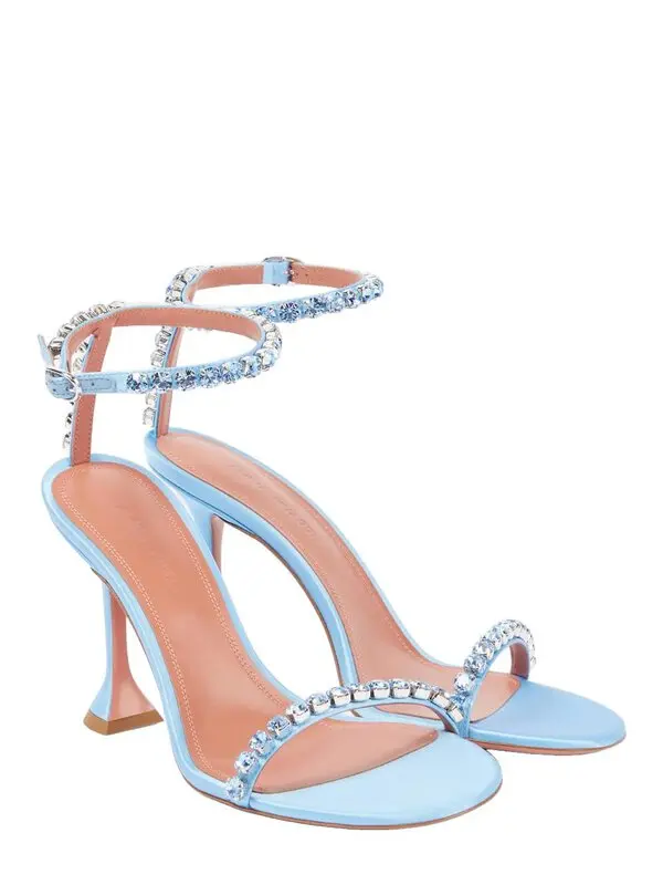Amina Muaddi Gigi 95 Embellished Sandals - Blue