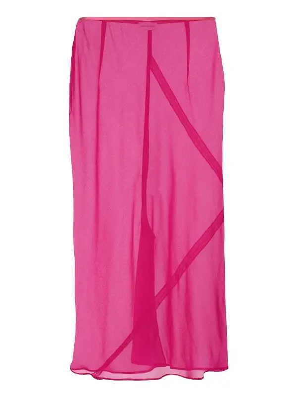 Dries Van Noten Silk-blend Satin Midi Skirt - Pink