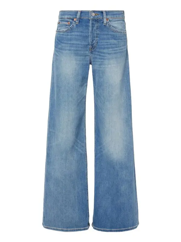 RE/DONE Cotton Stretch Wide-leg Jeans - Blue