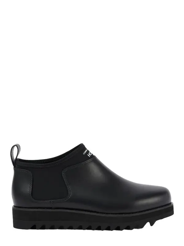 Comme Des Garçons Logo Leather Boots - Black