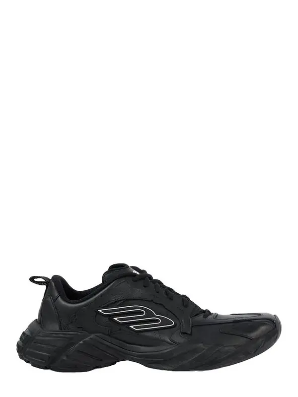 Balenciaga Monday 3b Sports Icon Leather Sneakers - Black