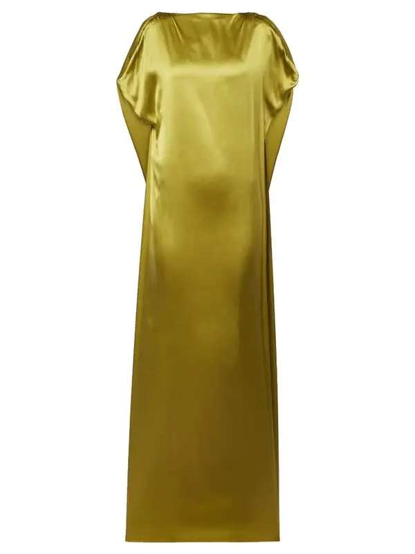 Dries Van Noten Silk-blend Satin Gown - Green