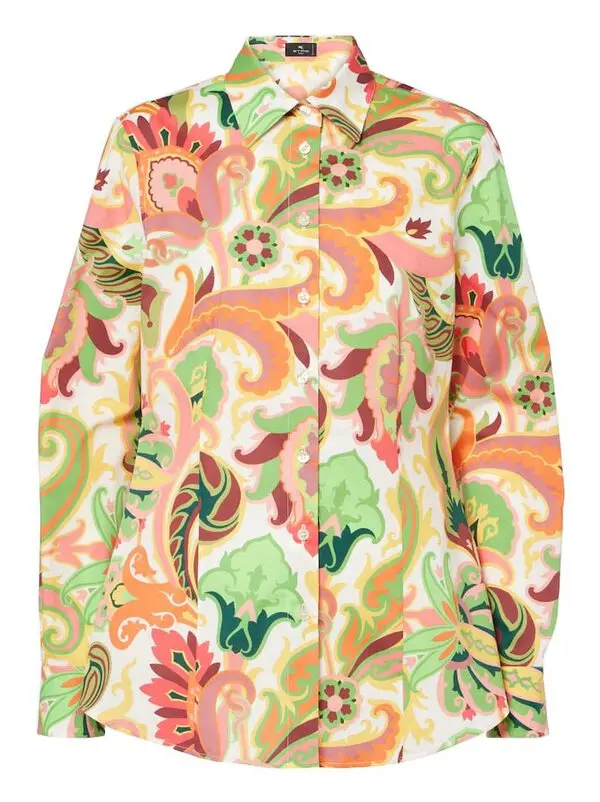 Etro Paisley Cotton-blend Poplin Shirt - Multicoloured