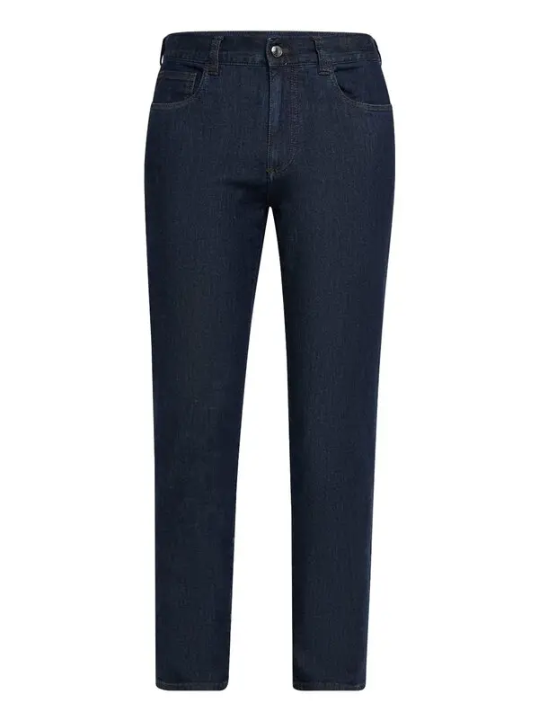 Canali Dark Wash Soft Touch Denim Jeans - Dark Blue