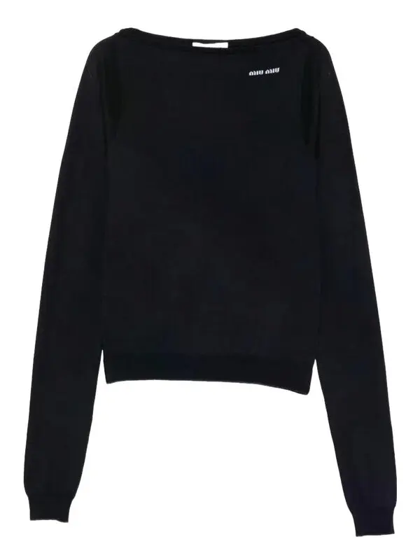 Miu Miu Boat-neck Sweater - Blue