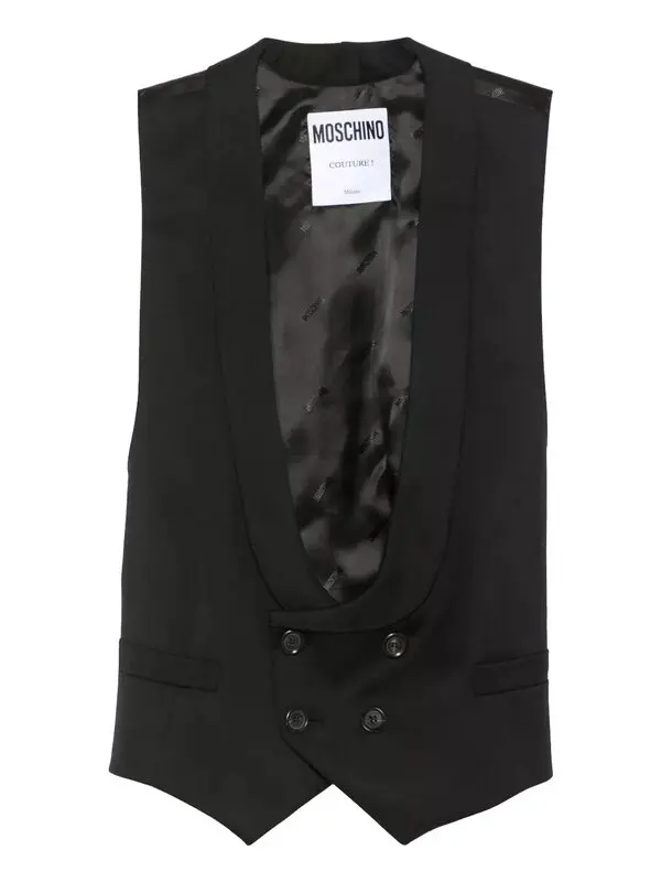 Moschino Scoop-neck Waistcoat - Black