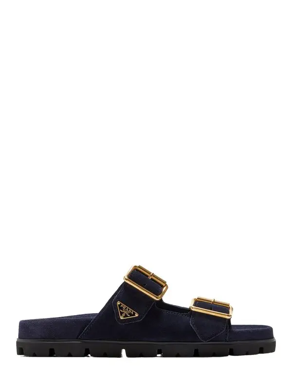 Prada Suede Sandals - Navy