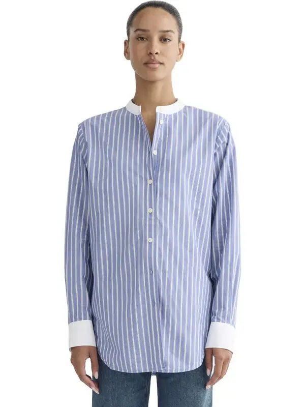 Everlane Oversized Cotton Shirt - Dutch Blue/bone