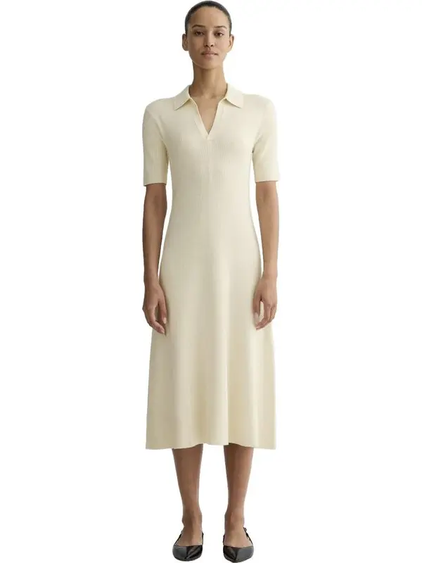 Everlane Knit Polo Midi Dress - Birch
