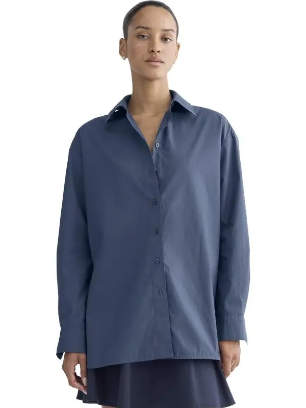 Everlane Boyfriend Shirt, Ultrasoft Cotton - Deep Lazuli Blue