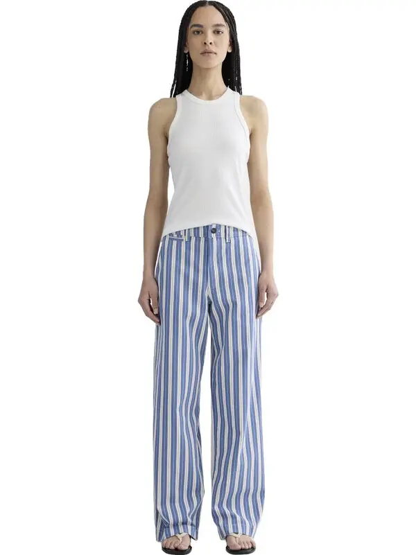 Everlane Wide-leg Chino - Dutch Blue / Natural
