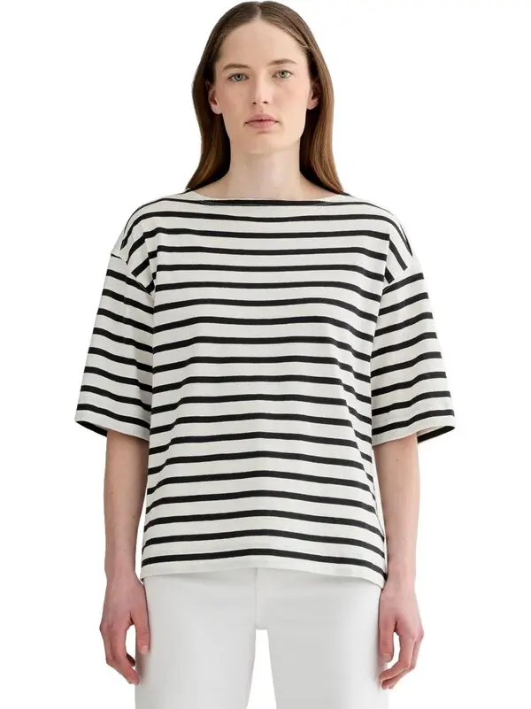 Everlane Mariner Oversized T-shirt - Bone/black