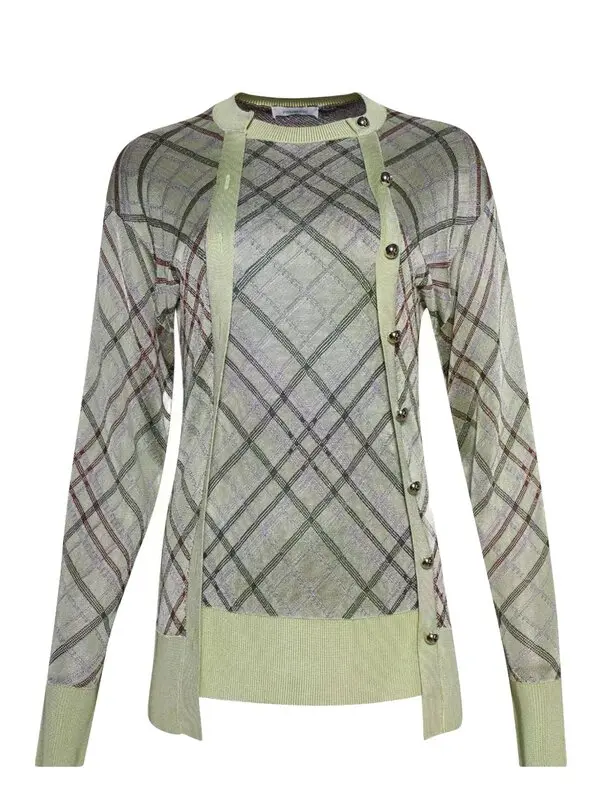 Rabanne Checked Cardigan - Neutrals