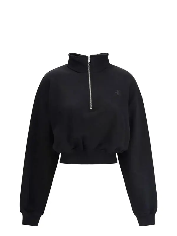 Eterne Cropped High-neck Sweatshirt - Black