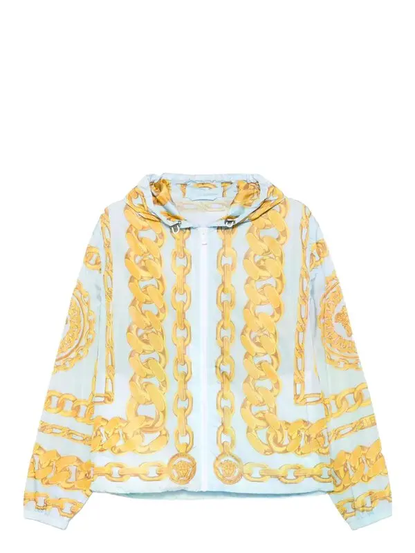 Versace Chains-print Jacket - Blue