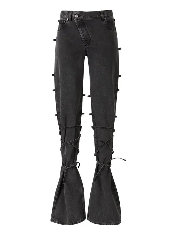 Alexander McQueen Worn Effect Straight Fit Jeans - Black