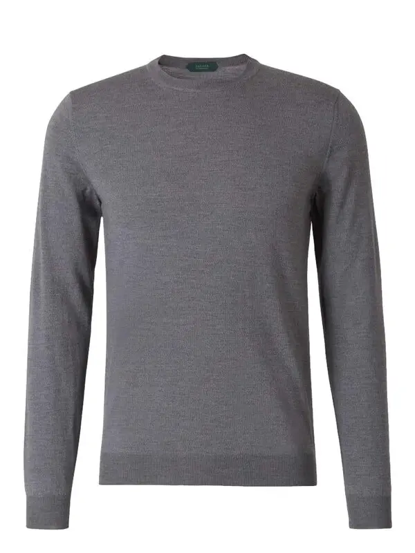 ZANONE Round Neck Knit Jersey - Grey